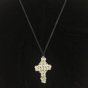 Jewelry | Silver Looped Cross Necklace | Poshmark